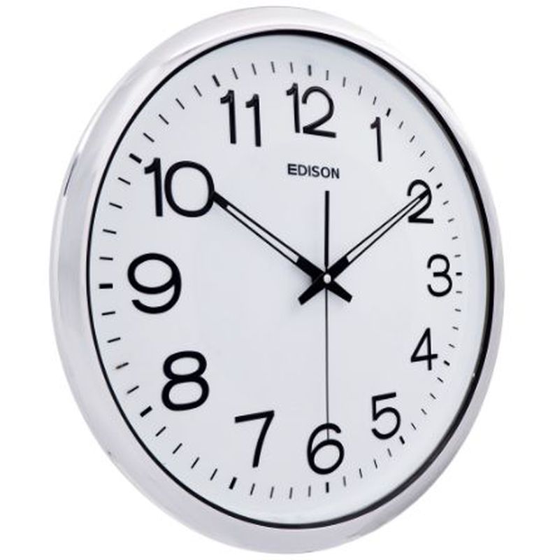 Jam Dinding Edison EDW 41 T26 Chrome Timbul Diameter 410mm 41cm