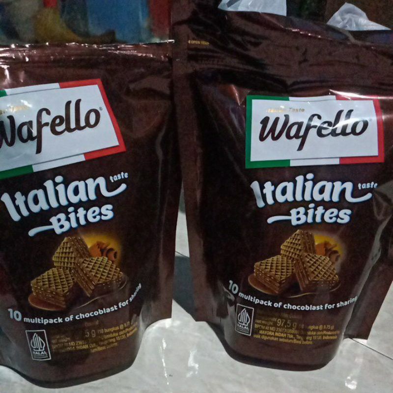 Wafer Wafello Italian Bites Cokelat Pouch