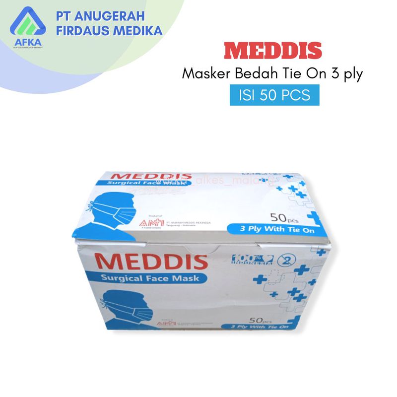 MEDDIS Surgical Face Mask 3 Ply With Tie On