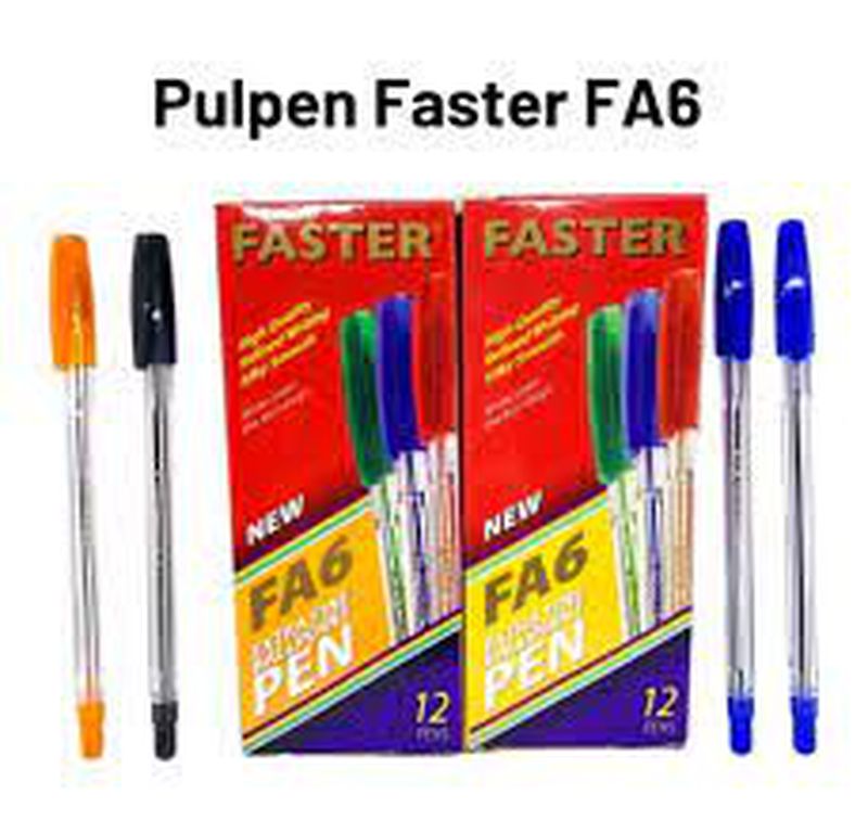 BALLPOINT FASTER 0.7 MM FA 6 PER PAK - Hitam