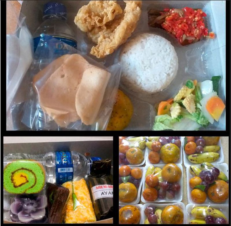 Nasi Box Paket Lengkap + Buah Komplit