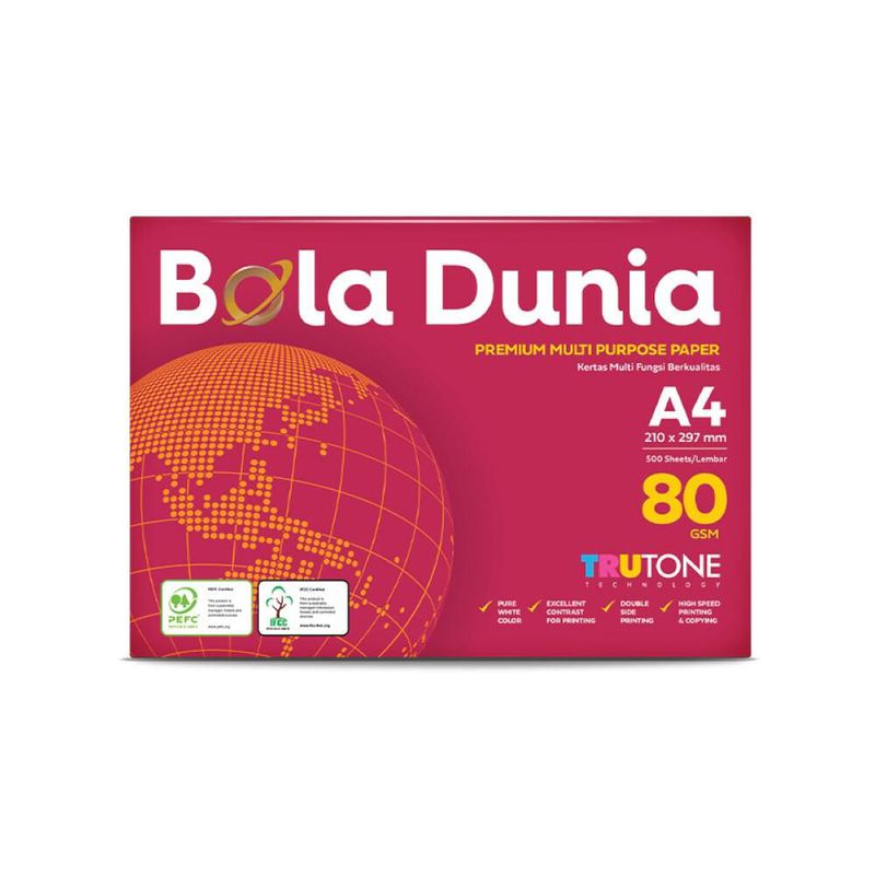 Kertas HVS A4 Bola Dunia 80 Gsm