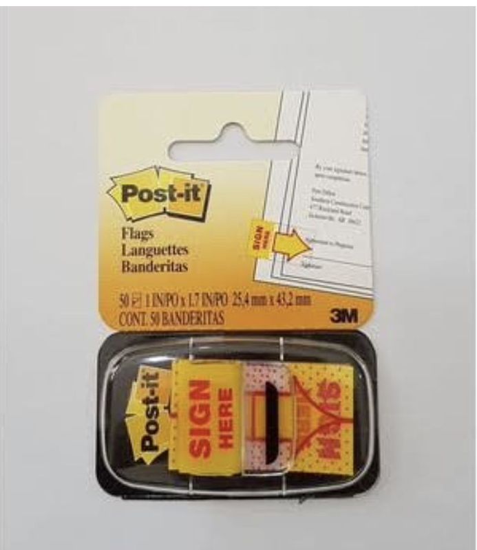 POST IT SIGN HERE 3M Pack isi 50 lembar