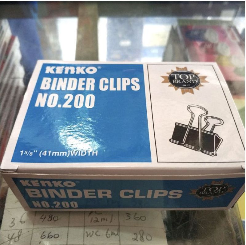 Kenko Binder Clip no. 200 Box Kecil isi 12 pcs