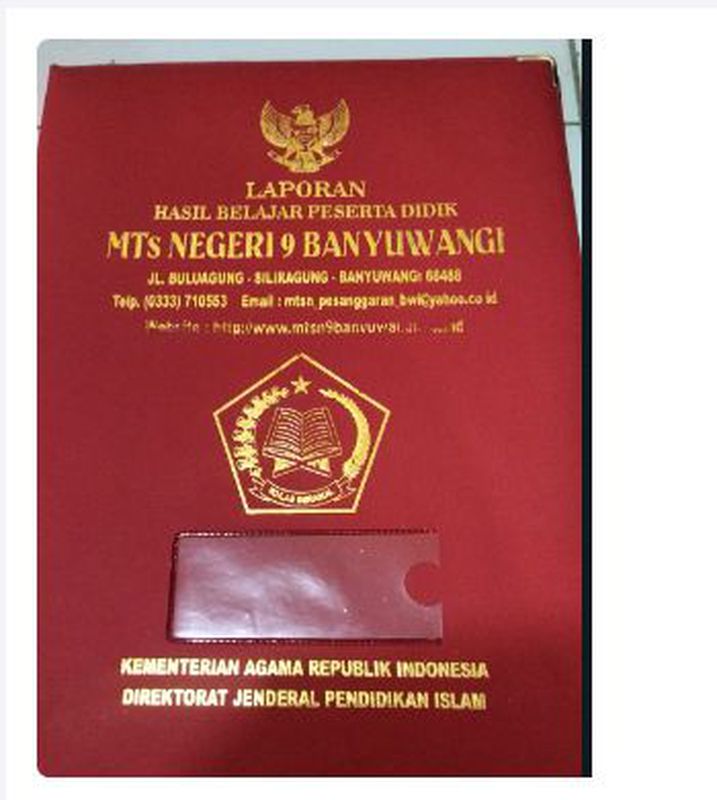 MAP RAPORT HOTPRINT ISI 4 LEMBAR PLASTIK