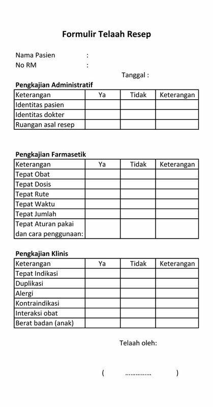 Formulir Telaah Resep