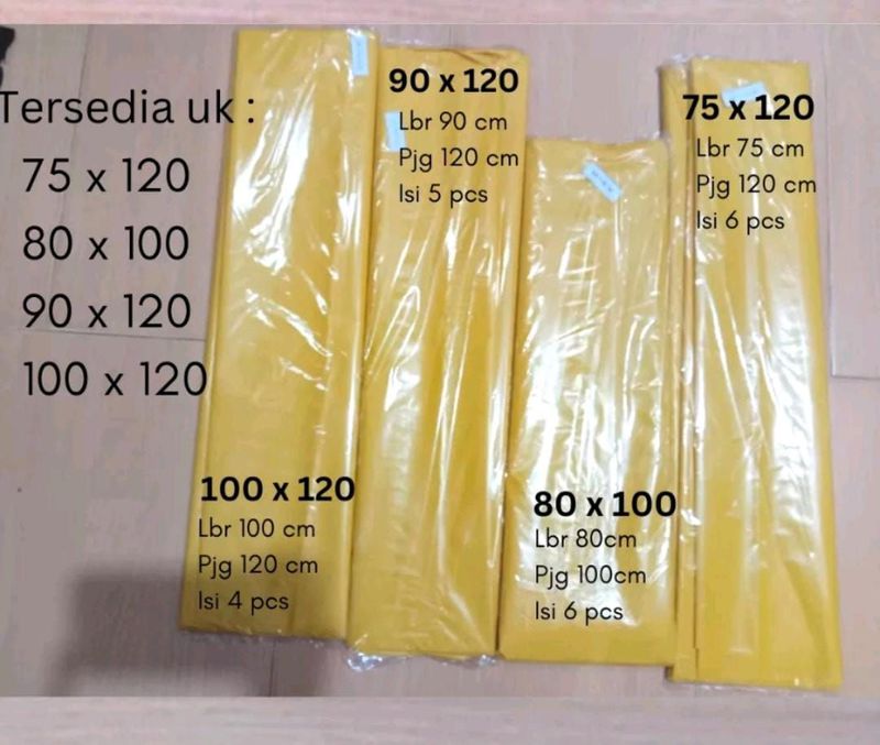 Plastik Sampah Warna Kuning Uk. 75 cm x 120 cm (6 Lembar)