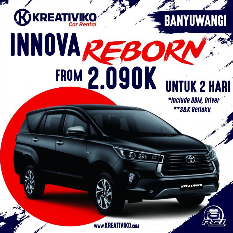 SEWA MOBIL TUJUAN BANYUWANGI — INNOVA REBORN (KESRA) - 2 HARI