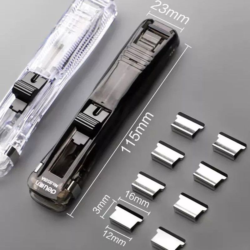 Push Clip Stapler Remover Binder Push Clamp - Stapler+58clips