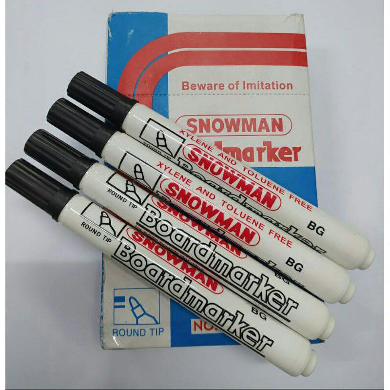spidol non permanen snowman hitam