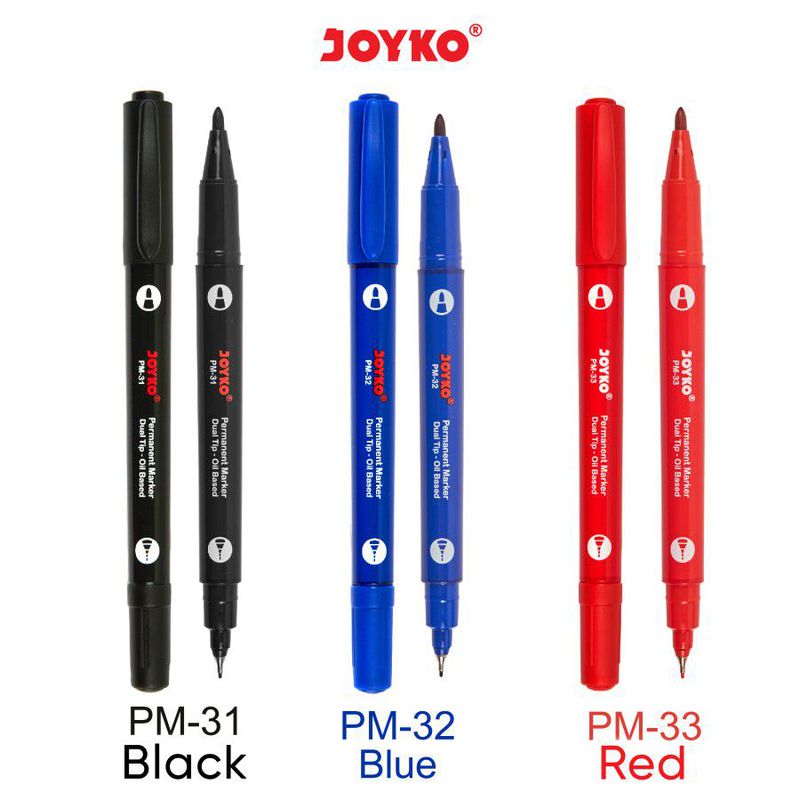 Joyko Permanent Marker Spidol Permanen Dual Tip - Biru
