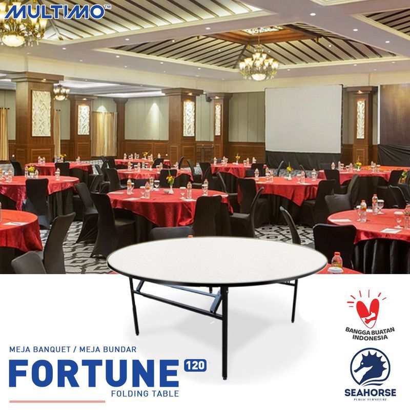 Meja Lipat Bundar 120 Paded - Meja Banquet Perjamuan