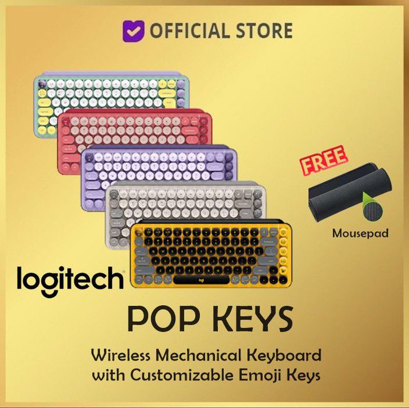 Keyboard Logitech Pop Keys Wireless Blash Yellow