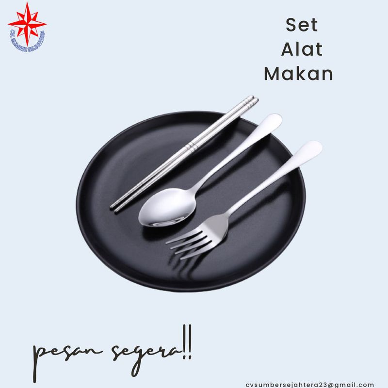 SET ALAT MAKAN STAINLESS STEEL NO 2