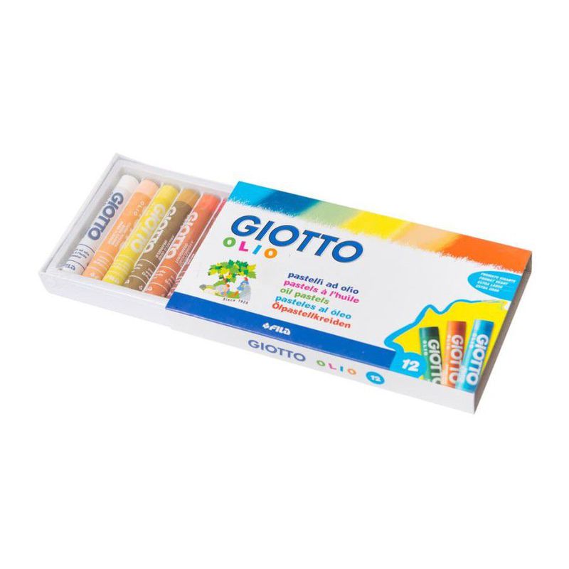 Chunky Oil Pastels For Kids GIOTTO Olio Maxi Oil Pastels - 12 Assorted ...