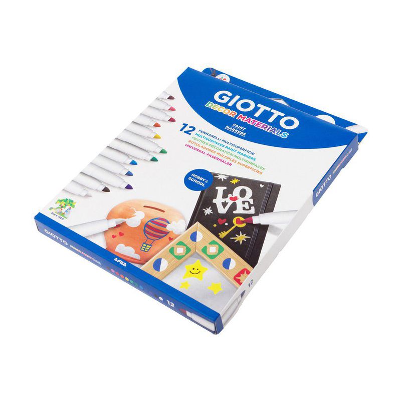 GIOTTO MULTISURFACES FIBRE PENS, 12 COLS