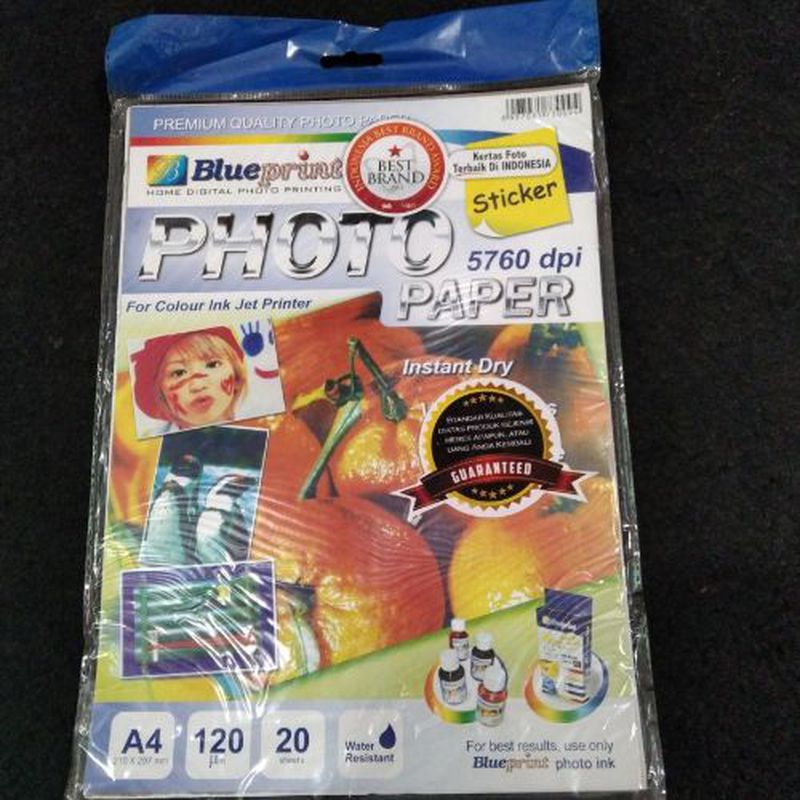 Stiker Foto Blue Print A4