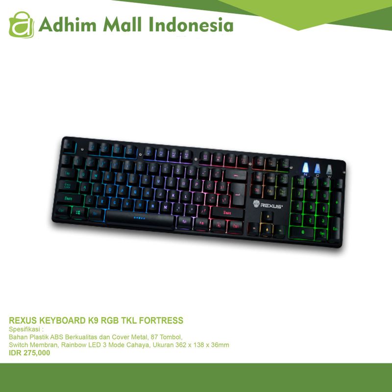 REXUS KEYBOARD K9 RGB TKL FORTRESS