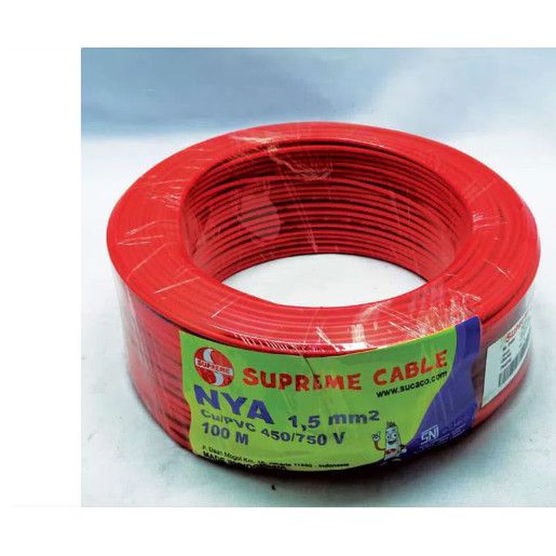 Kabel NYAF 1,5mm Warna Merah, @100 meter