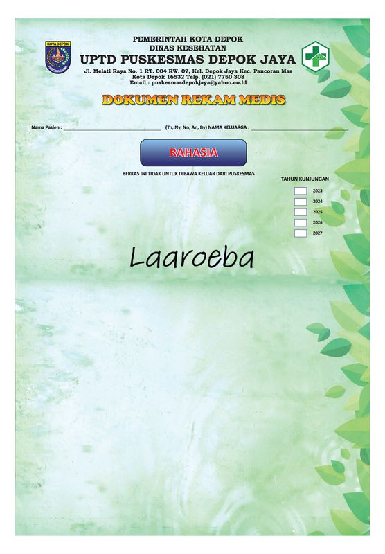 CUSTOM CETAK MAP REKAM MEDIS PUSKESMAS / RUMAH SAKIT ART CARTON 260 GR ...