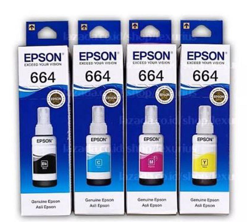 Tinta Epson 664 Biru, Kuning, Merah, Hitam