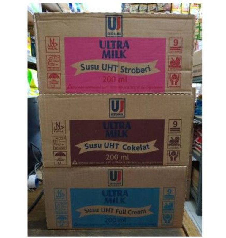 SUSU ULTRA MILK 200ML 1 DUS KARTON ISI 24 PCS VARIANT RASA