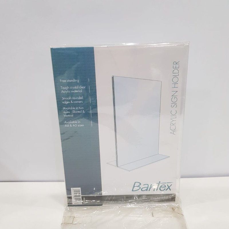 BANTEX Stand Up Sign Holder A5 Transparant #8855