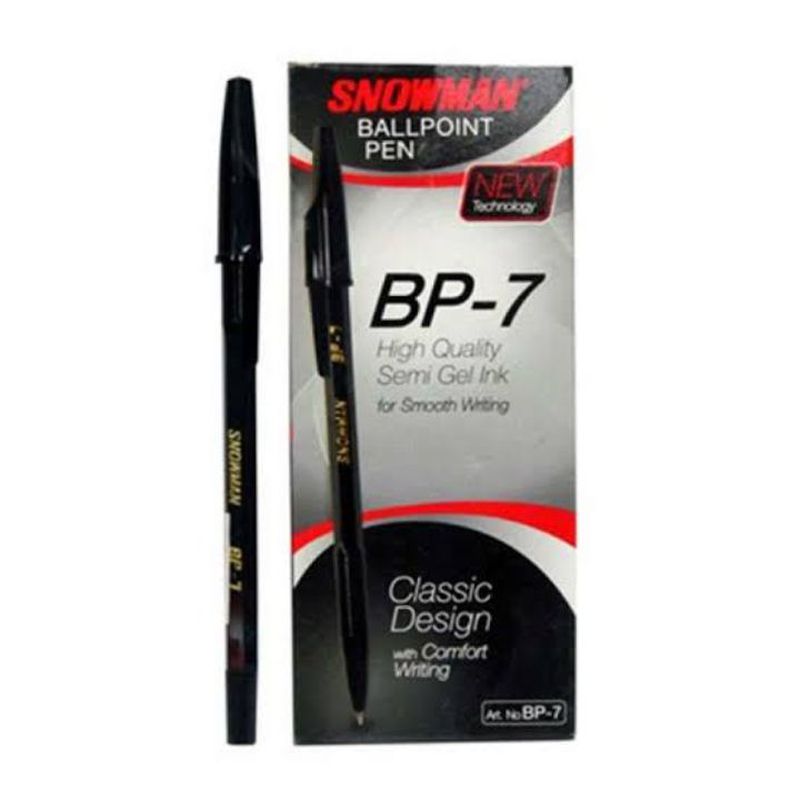 Pulpen Snowman BP 7 Hitam