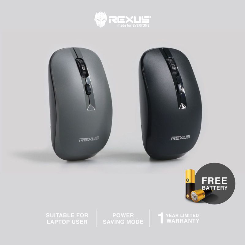 Mouse - Wireless - Rexus - Abu-Abu