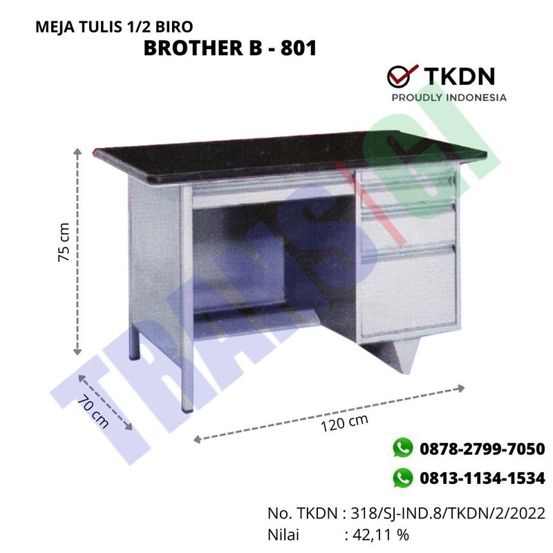 Meja Tulis 1/2 Biro B-801