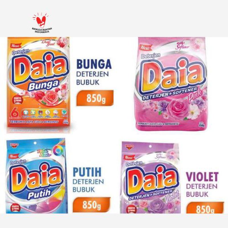 Daia Softener Powder Detergent Bag 850gr / Detergent Bubuk Daia / Sabun ...