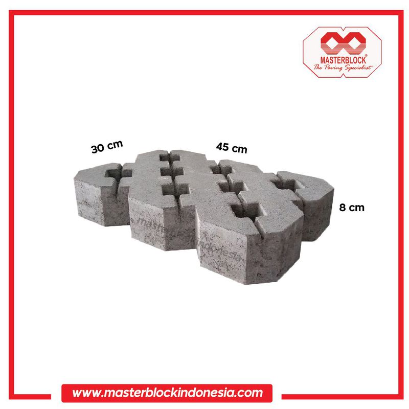 Grass Block 8 Lubang Tebal 6 cm Press Hidrolik