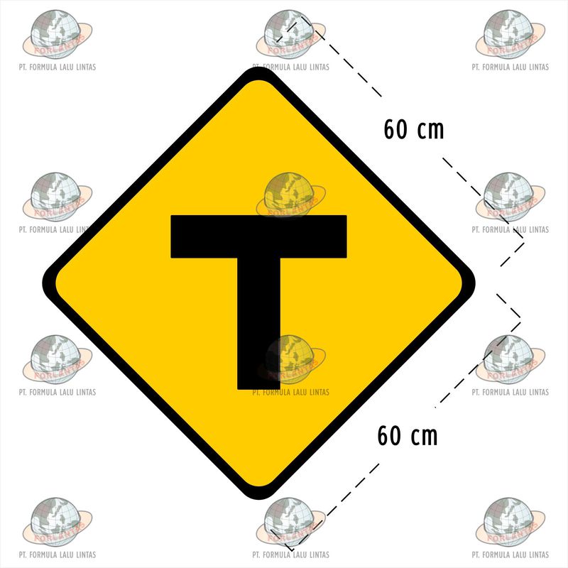 Rambu Lalu Lintas Pertigaan Ukuran 60 cm