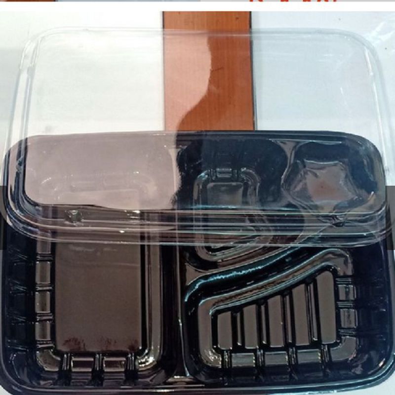 Box Mika plastik bento 4 sekat