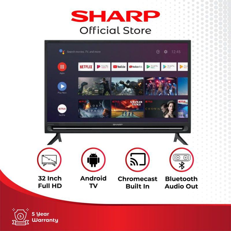 Sharp TV 2K GOOGLE 2T-C32EG1I 32 INC ANDROID TV