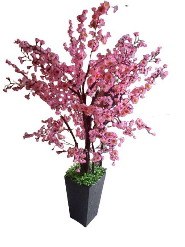 Bunga Sakura Pink Set dengan Vas