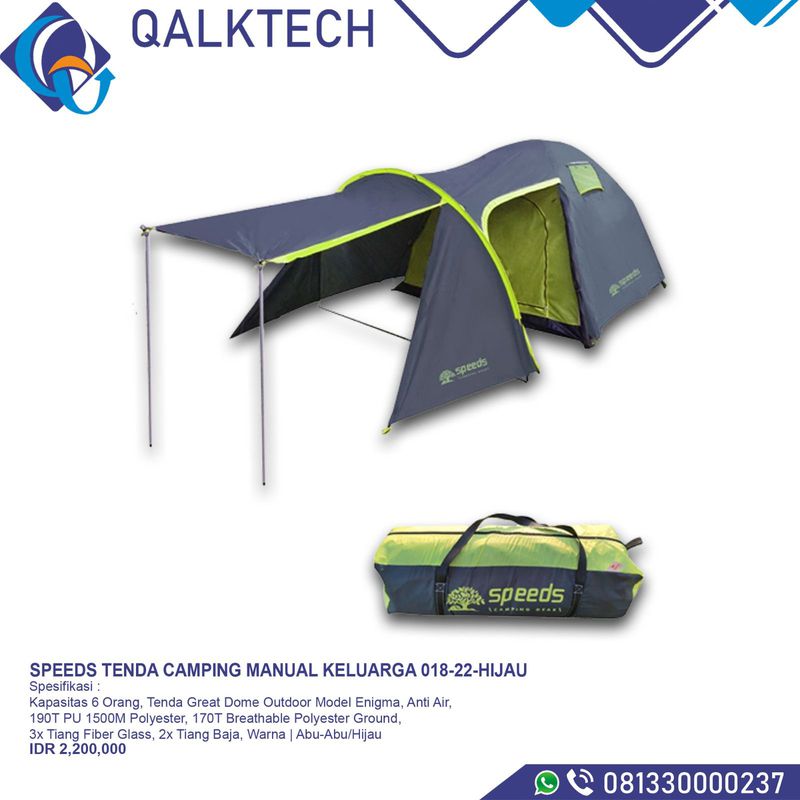 SPEEDS TENDA CAMPING MANUAL KELUARGA 018-22-HIJAU