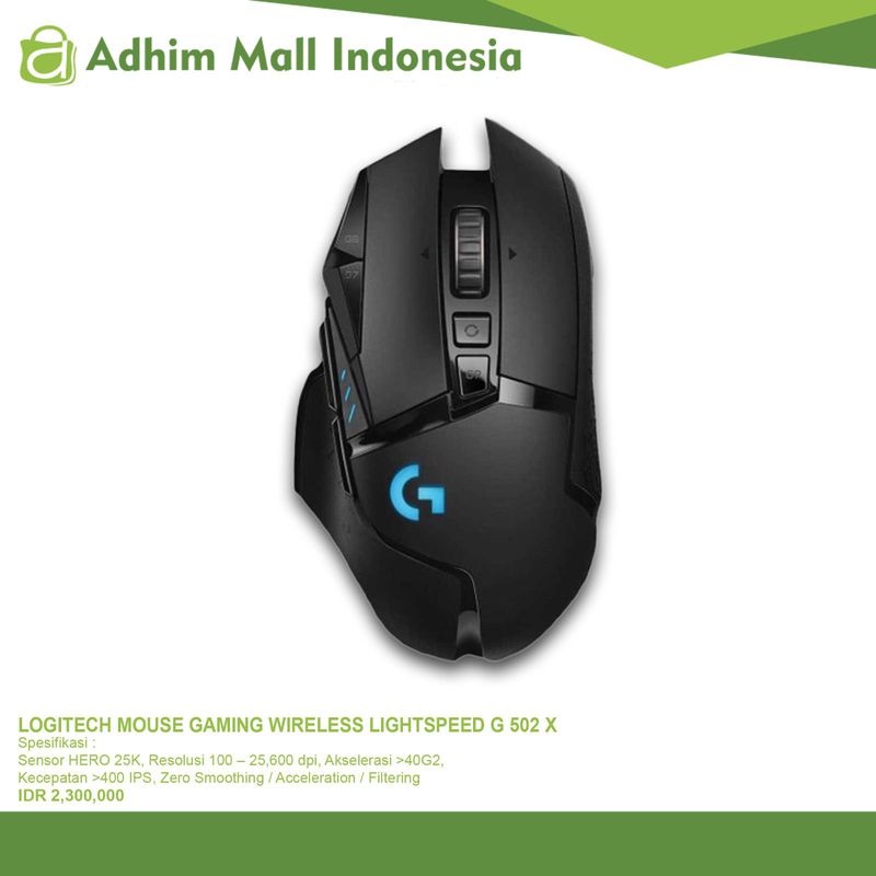 LOGITECH MOUSE GAMING WIRELESS LIGHTSPEED G 502 X
