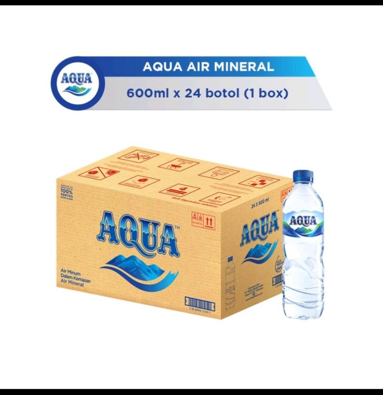 air mineral botol - aqua 600 ml