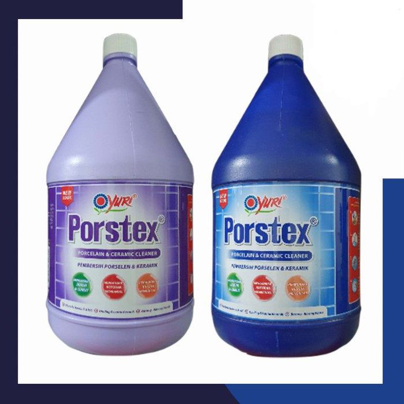 YURI PORSTEX PEMBERSIH PORSELEN DAN KERAMIK BOTOL 2000ML - Biru