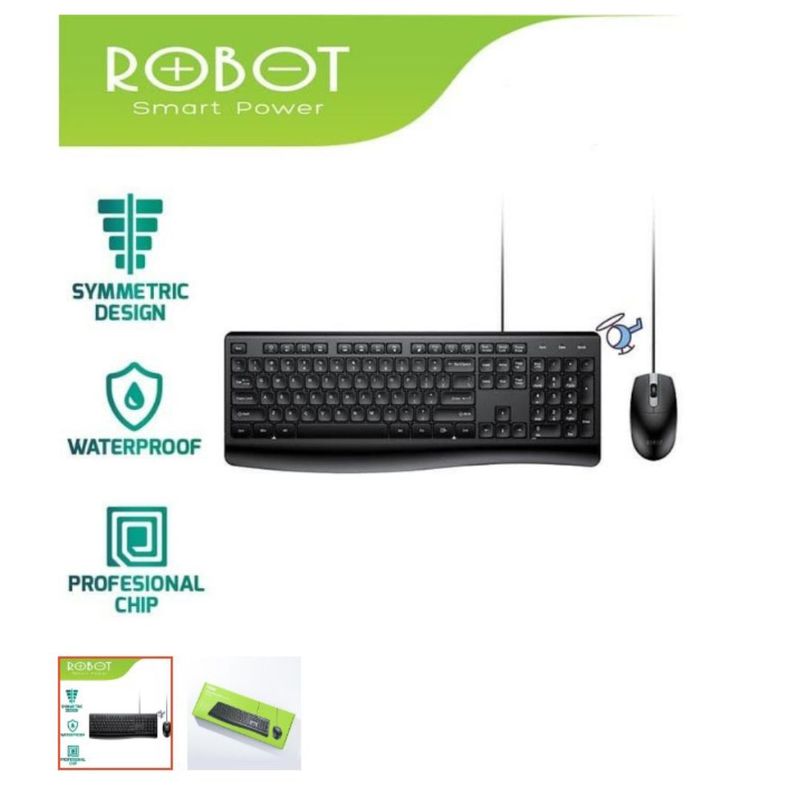 Paket Keyboard dan Mouse Merk ROBOT