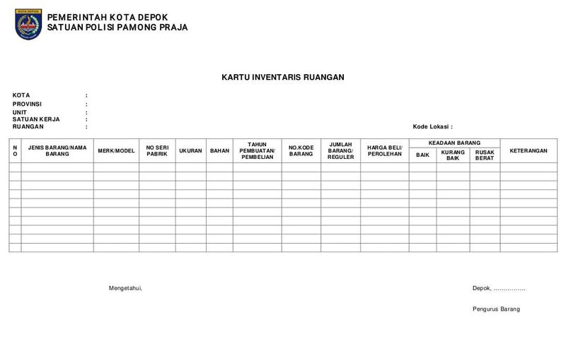 Kartu Inventaris Ruangan