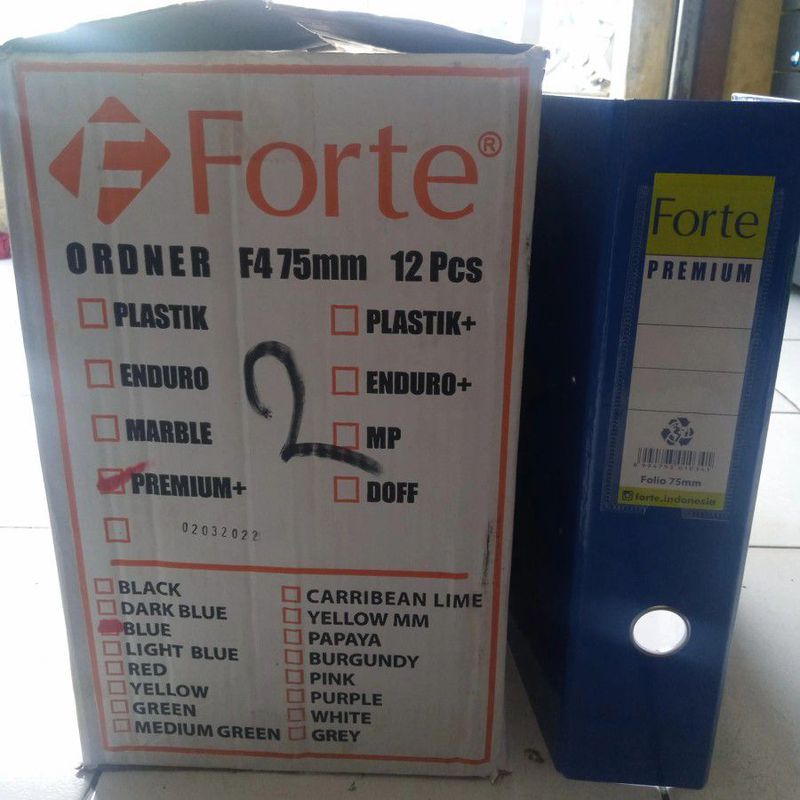 Odner Forte premium ukuran Folio / F4 - Biru