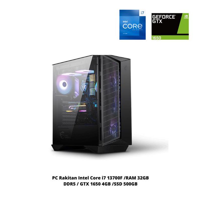 PC Rakitan Intel Core i7-13700F/32GB (2x16GB) DDR5/500GB M.2 NVMe/GTX 1650