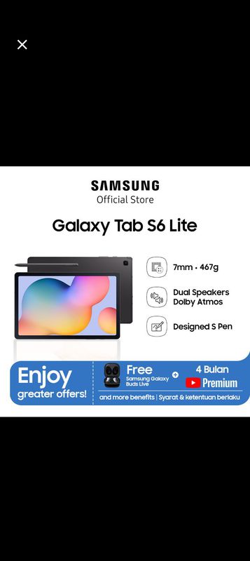 Samsung Galaxy Tab S6 Lite - Biru