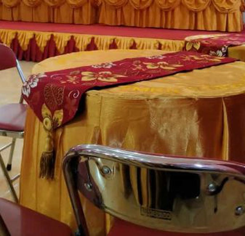 cover meja bulat diameter 120cm x T 75cm