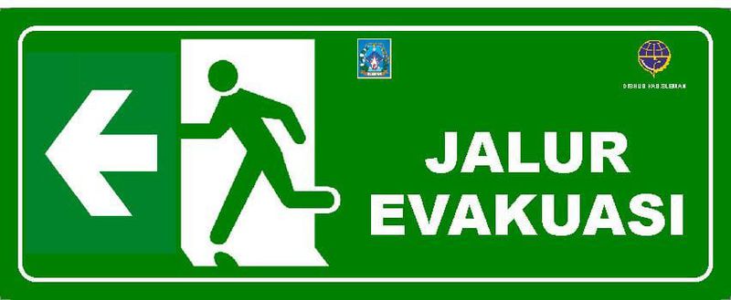 Stiker Jalur Evakuasi ukuran 30 x 12 cm - Kiri