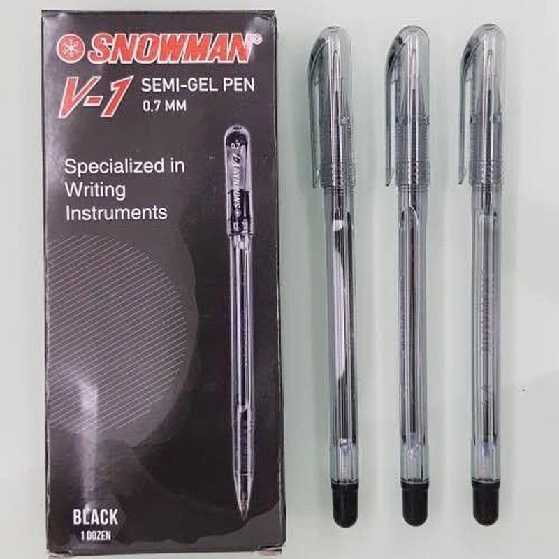 PULPEN BALLPOINT SNOWMAN V1 HITAM BIRU MERAH - SNM V1 BIRU