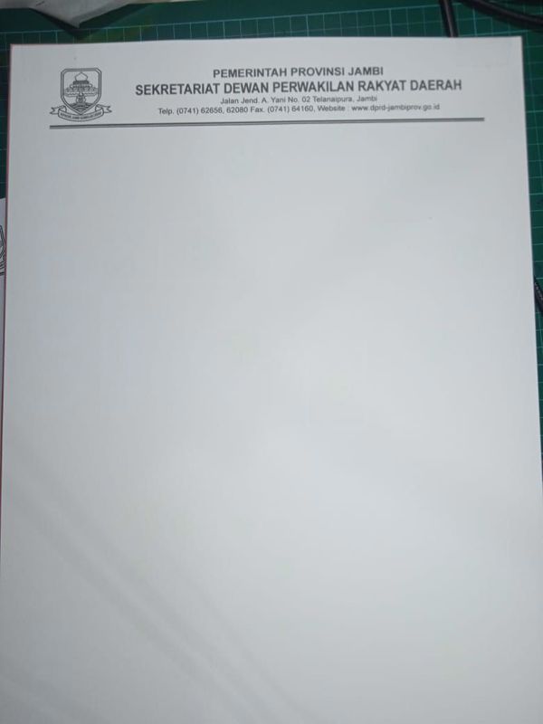 Cetak kop Surat Sekretariat DPRD Provinsi Jambi