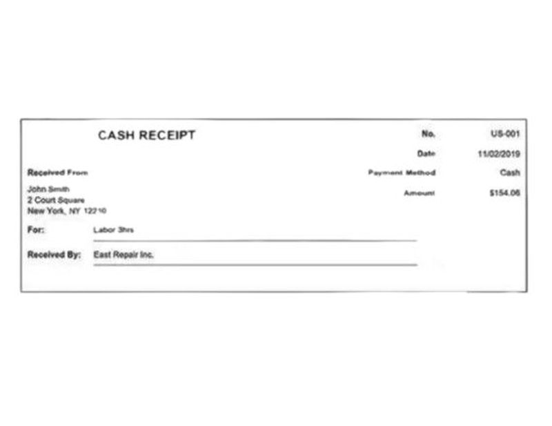 Cash receipt